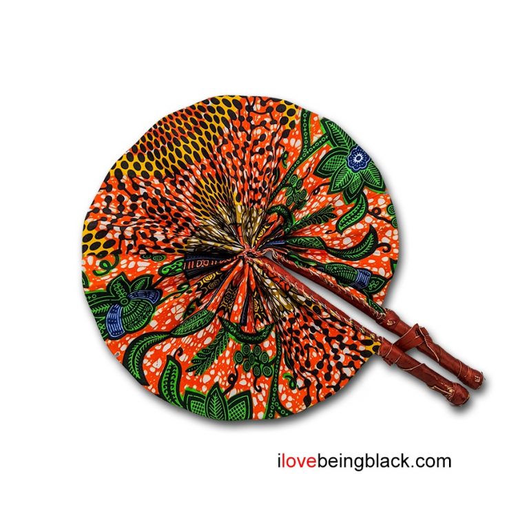 Handmade African Print Fan (various styles from Ghana) - I Love Being Black