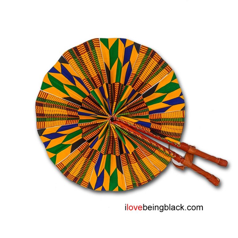 Handmade African Print Fan (various styles from Ghana) - I Love Being Black
